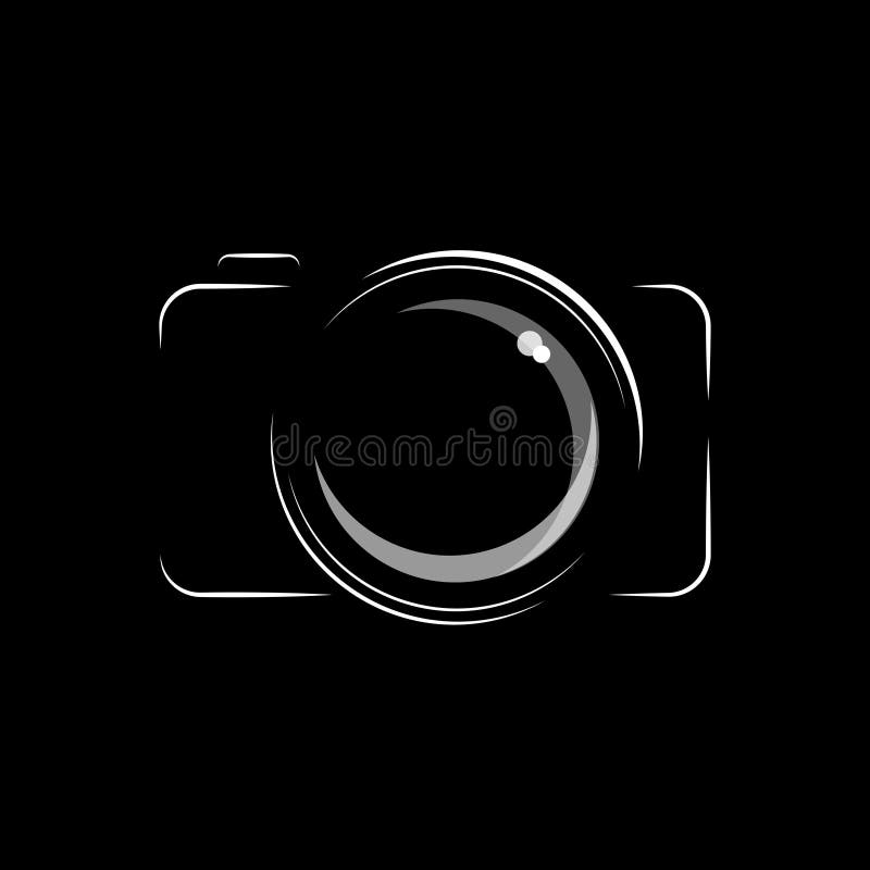 Camera Icon Black and White Stock Vector - Illustration of photographer ...