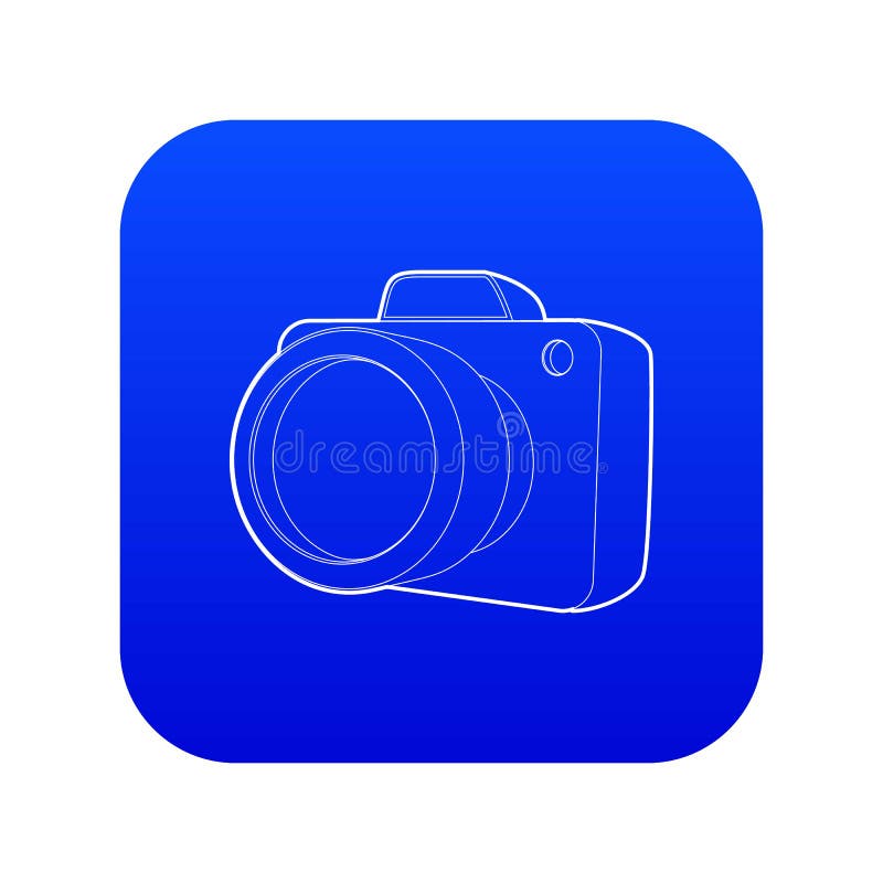 Camera icon blue vector stock vector. Illustration of equipment - 154922086
