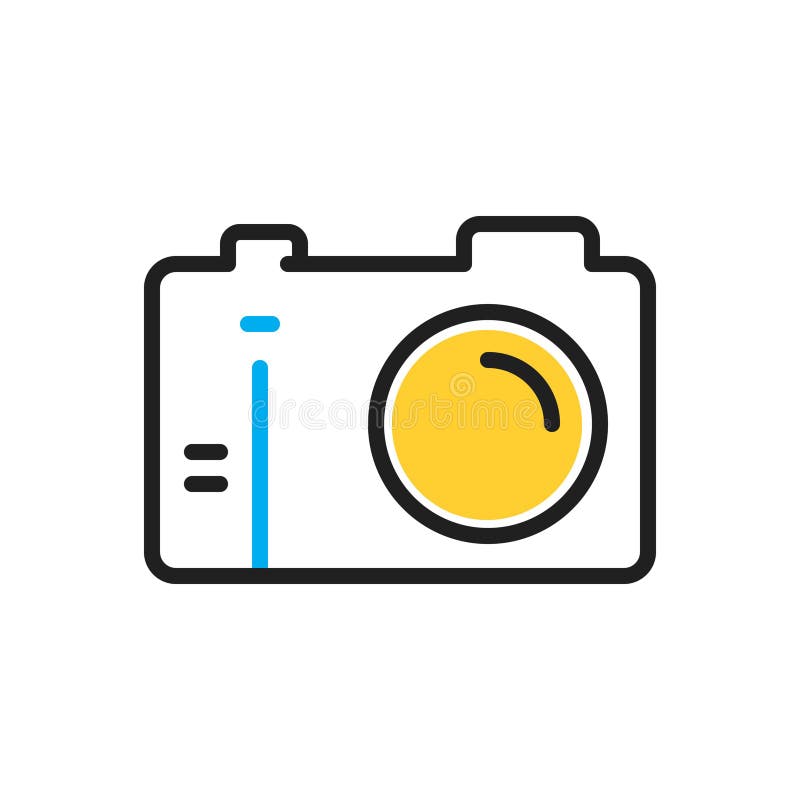 Multi Color Icon for Camera, Aperture and Flash Stock Illustration ...