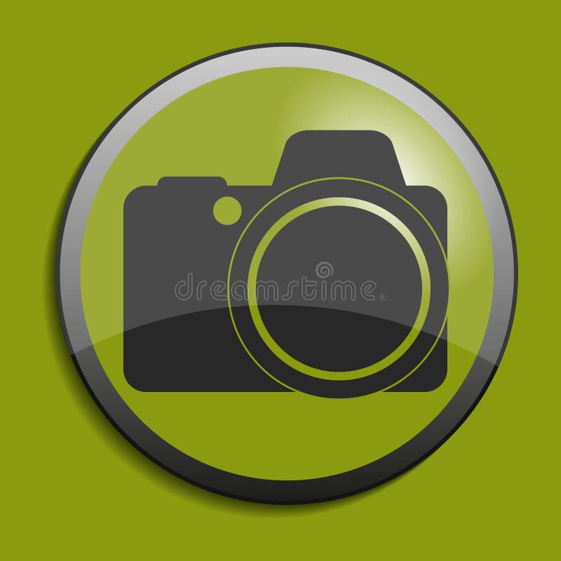 Camera Icon on Circle Button. Vector Stock Illustration - Illustration ...