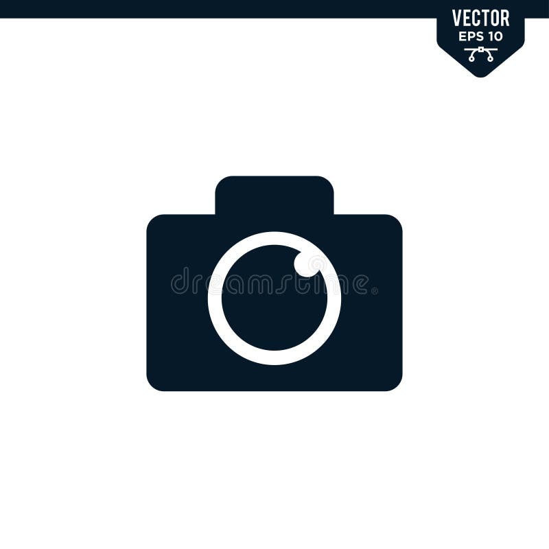 Camera Icon Collection in Glyph Style, Solid Color Vector Stock Vector ...