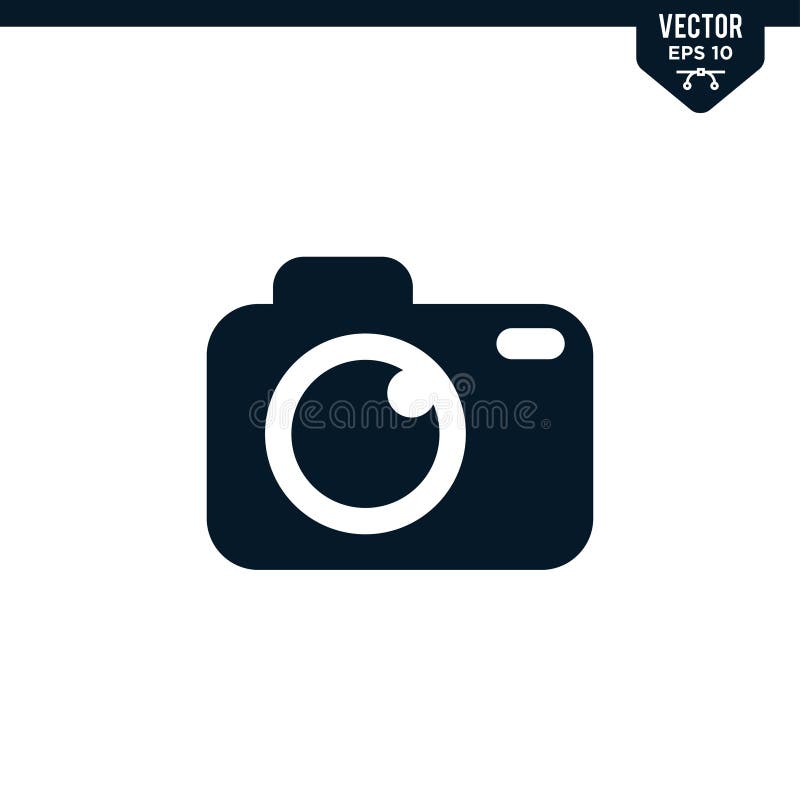 Camera Icon Collection in Glyph Style, Solid Color Vector Stock Vector ...