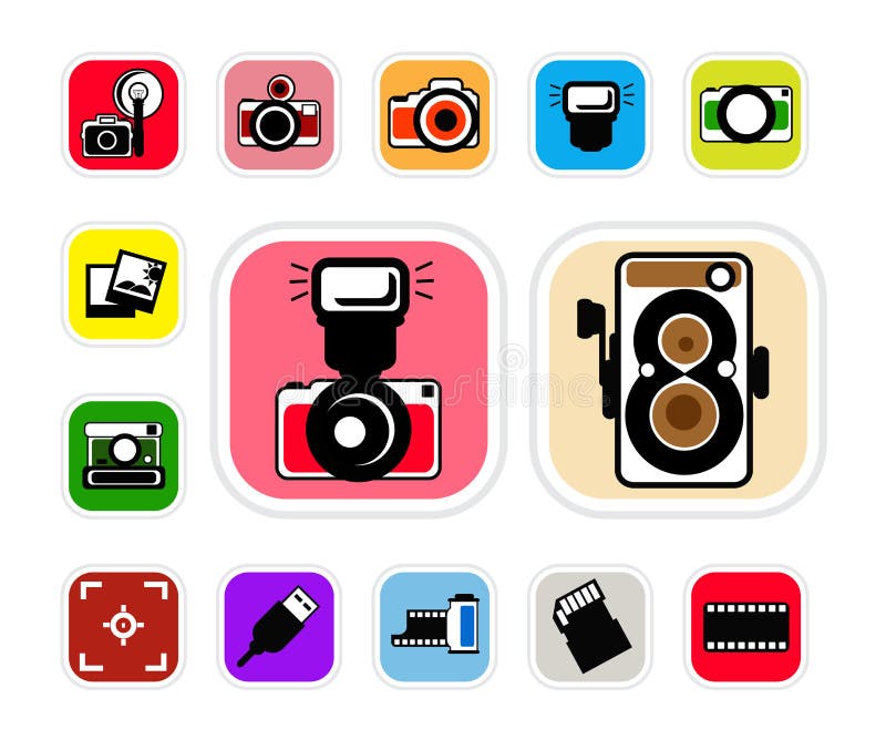 Camera icon stock vector. Illustration of camera, cute - 30592632
