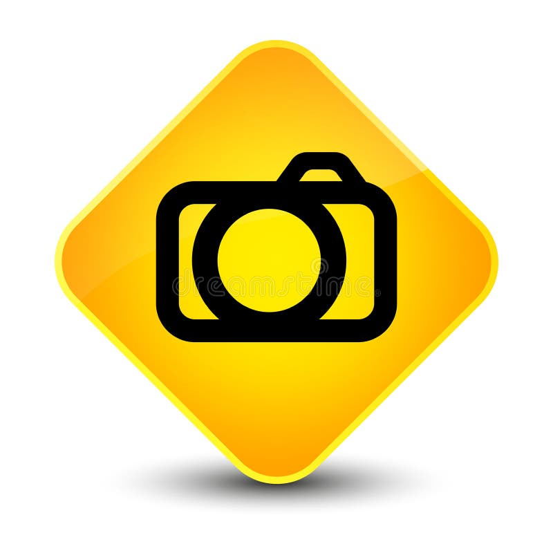 Camera Icon Elegant Yellow Diamond Button Stock Illustration ...