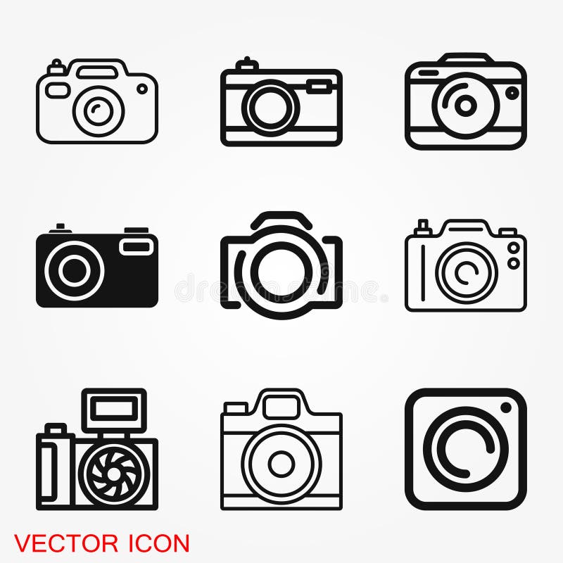 Camera Icon in Flat Style Isolated on Background Stock Illustration ...