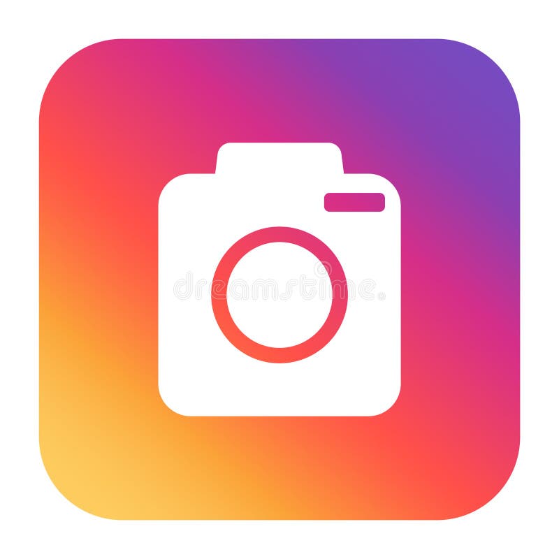 Camera Icon on Gradient Background. Flat Vector Illustration. Stock ...