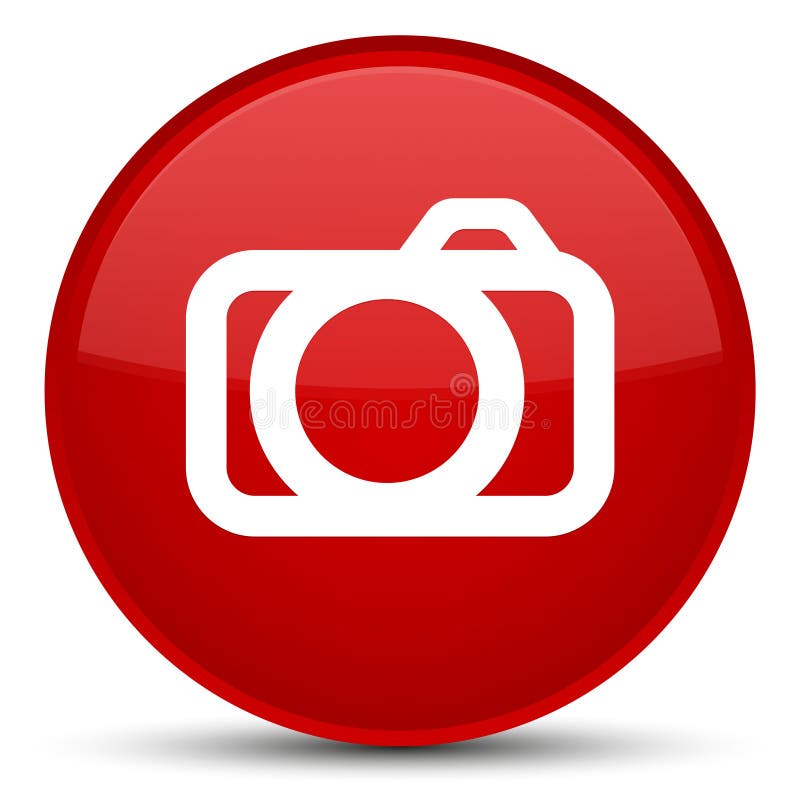 Camera Icon Special Red Round Button Stock Illustration - Illustration ...