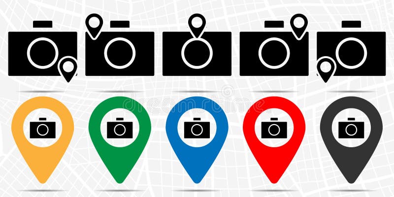 Camera Icon in Location Set. Simple Glyph, Flat Illustration Element of ...