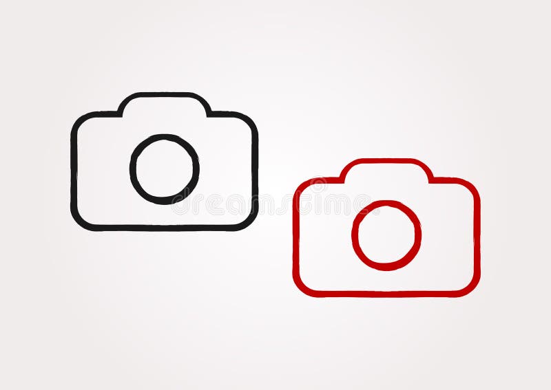 Camera Icon Painted with a Brush. Stock Vector - Illustration of grunge ...