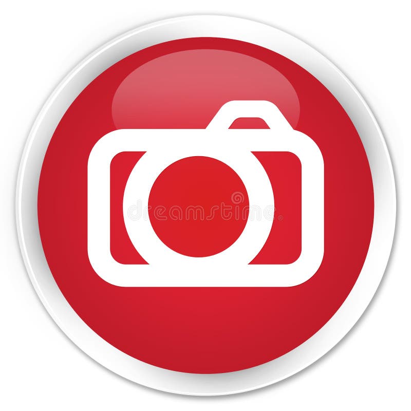 Camera Icon Premium Red Round Button Stock Illustration - Illustration ...