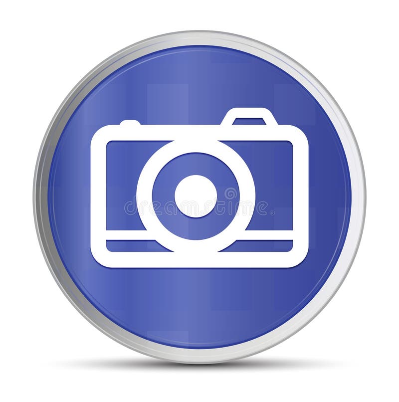 Camera Icon Prime Blue Round Button Vector Illustration Design Silver ...