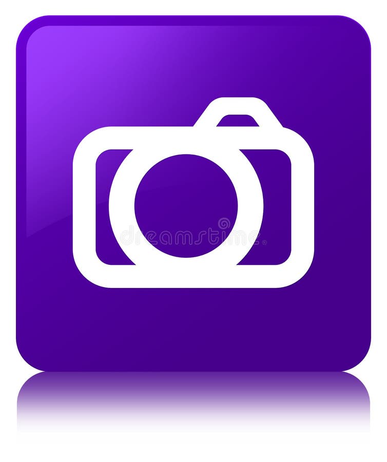 Camera Icon Purple Square Button Stock Illustration - Illustration of ...