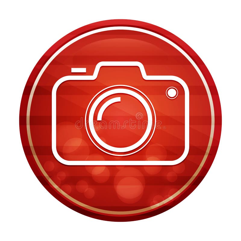 Camera Icon Realistic Diagonal Motion Red Round Button Illustration ...