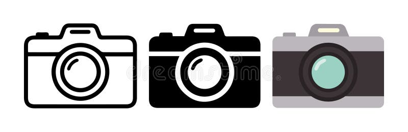 Camera Icon Set. Photo Camera in Flat Style Stock Vector - Illustration ...