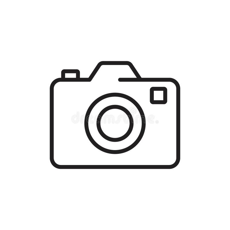 Camera Icon Simple Thin Outline Stock Vector - Illustration of white ...