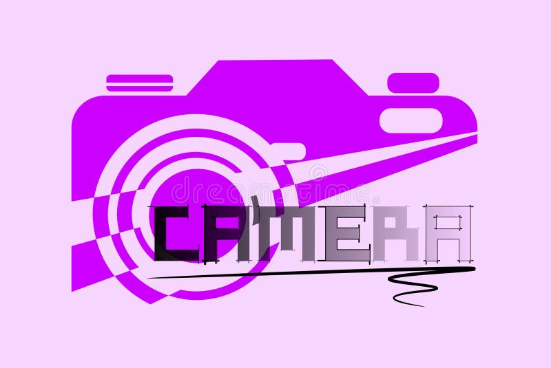 Camera Icon Symbol Line Design Isolated Background and Brush Style ...