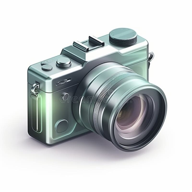 Camera Icon with Translucent Glass, Created with Generative AI Stock ...