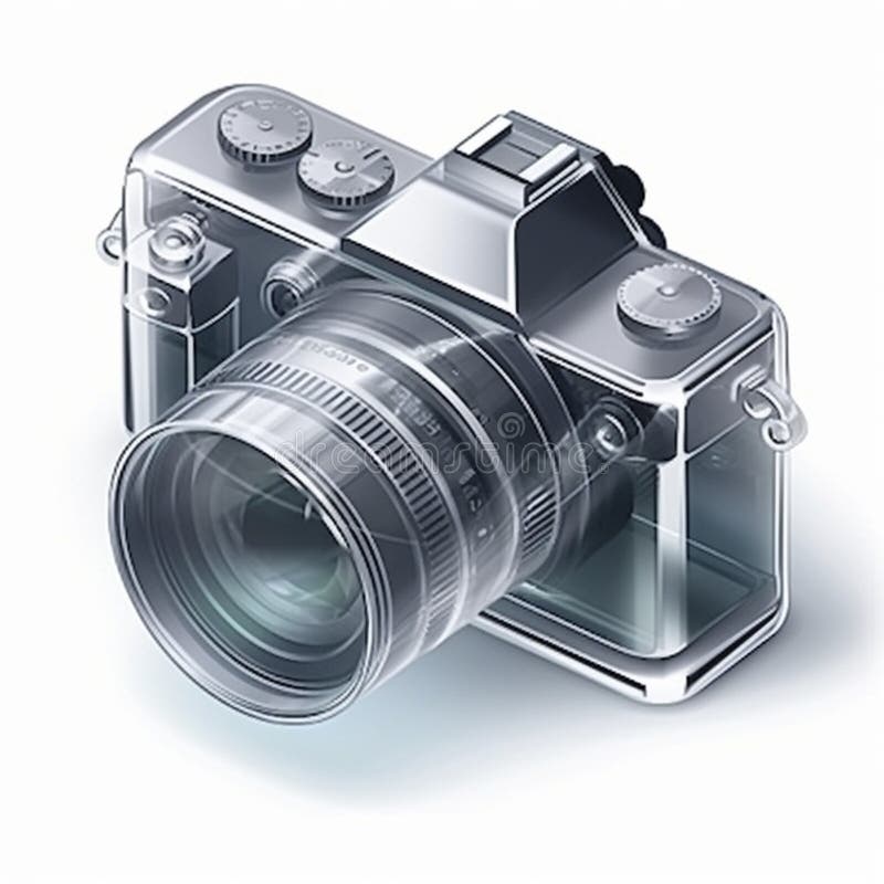 Camera Icon with Translucent Glass, Created with Generative AI Stock ...