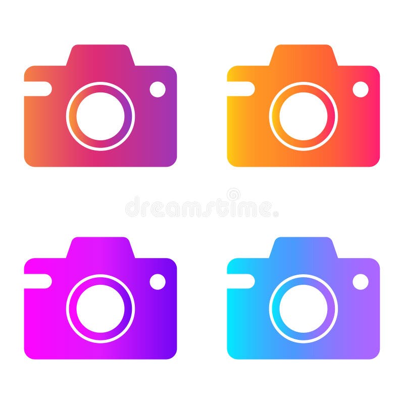 Camera Icon in Trendy Flat Style. Vector Gradient Fresh Color Set Stock ...