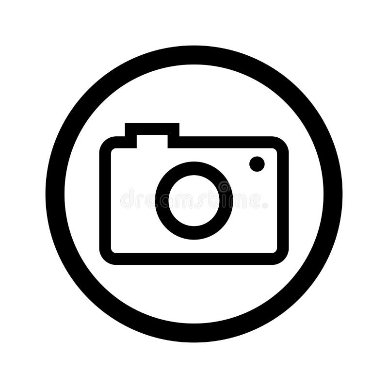 Camera Icon in a Round Circle. Vector. Stock Vector - Illustration of ...