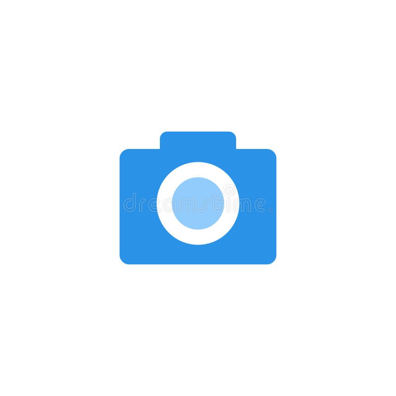 Camera Icon Vector Blue Monochrome Color Stock Vector - Illustration of ...