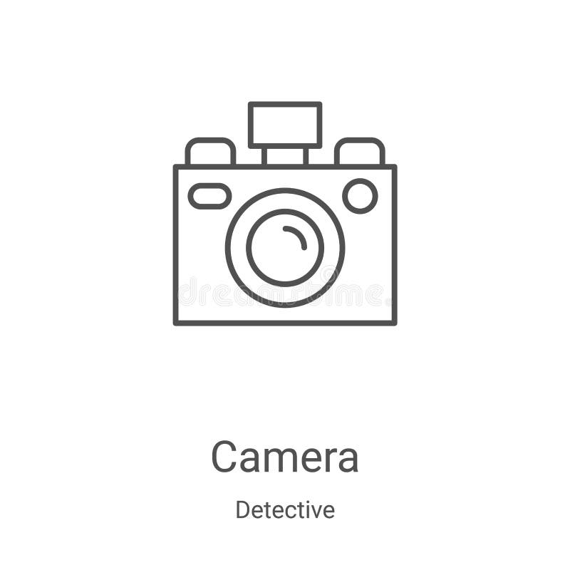 Camera Icon Vector from Detective Collection. Thin Line Camera Outline ...
