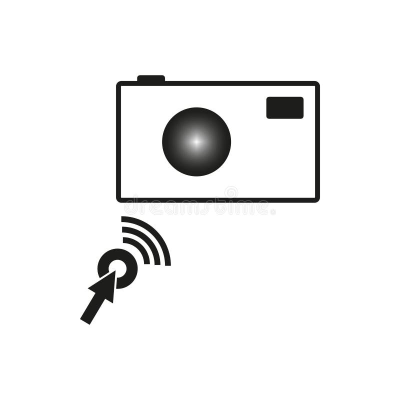 Camera Icon. Wireless Control Symbol. Black Simple Design. Vector ...