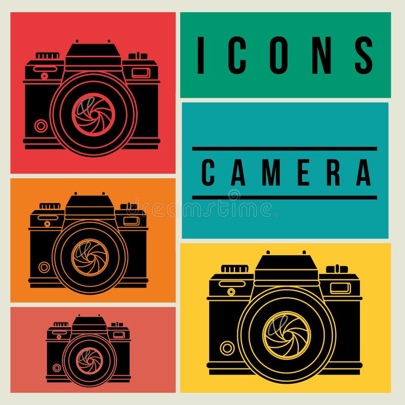 Camera icons design stock illustration. Illustration of photographing ...