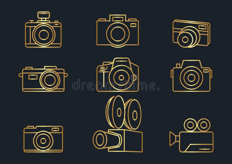 Camera Icons,gold Color,Vector Illustrations Stock Vector ...