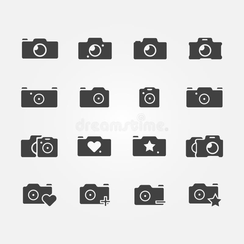 Camera icons set stock vector. Illustration of reflection - 47509151