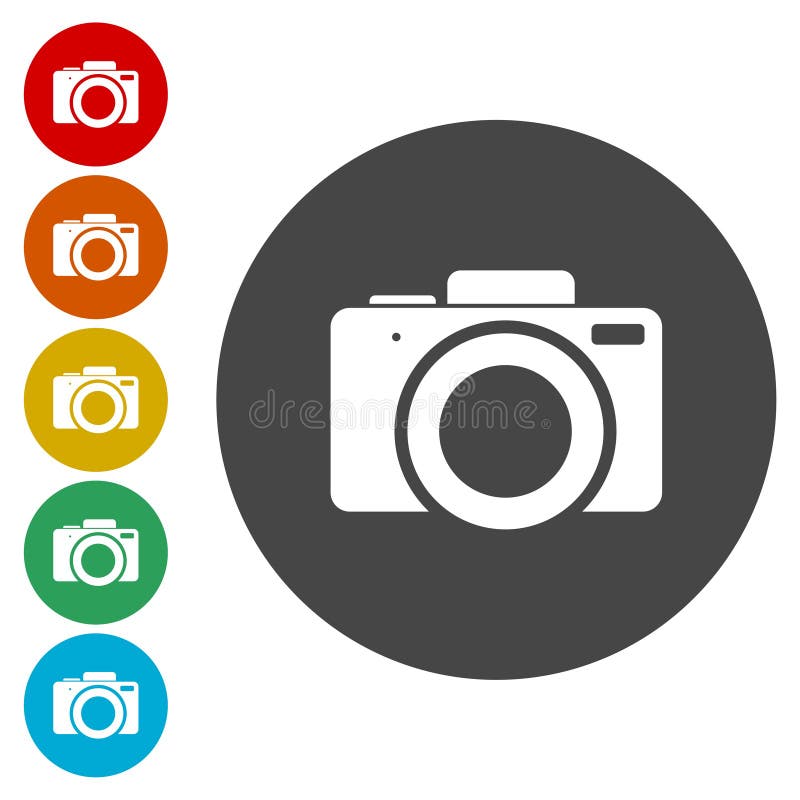 Camera icons set stock vector. Illustration of application - 132143492