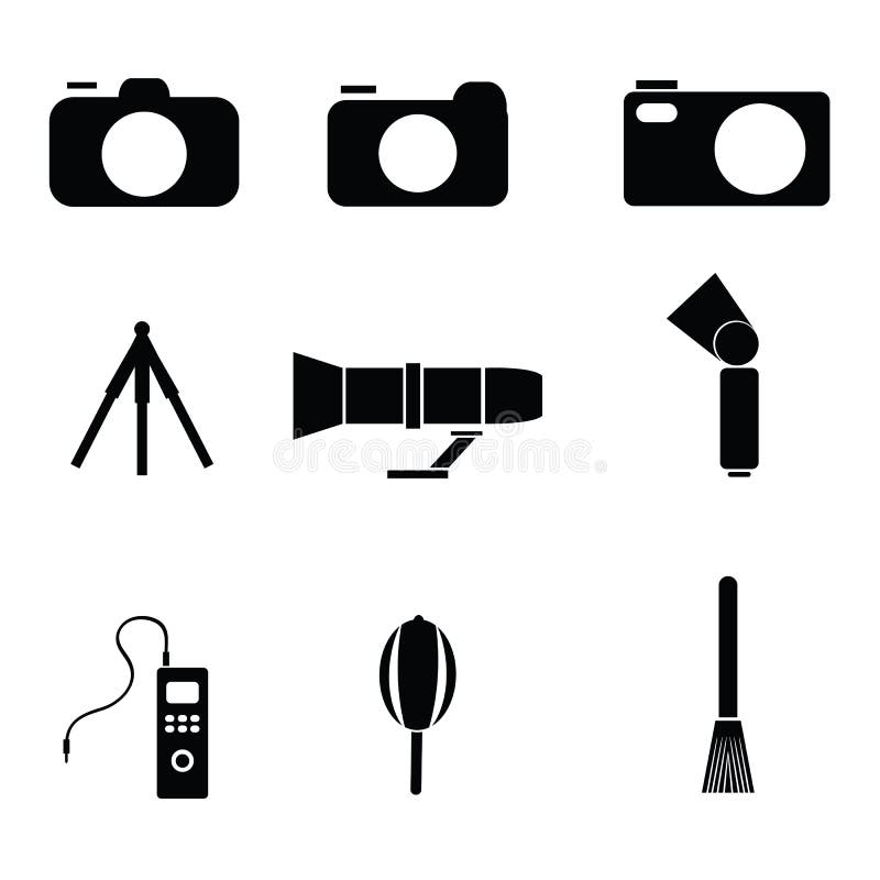 Camera Icons Vector Illustration Stock Vector - Illustration of shutter ...