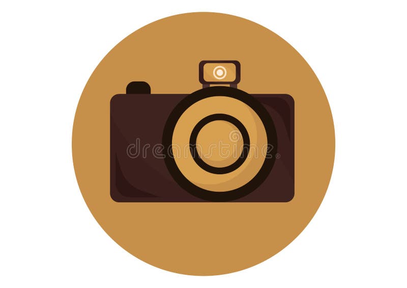 Camera Illustration with a Combination of Light Brown and Dark Brown ...