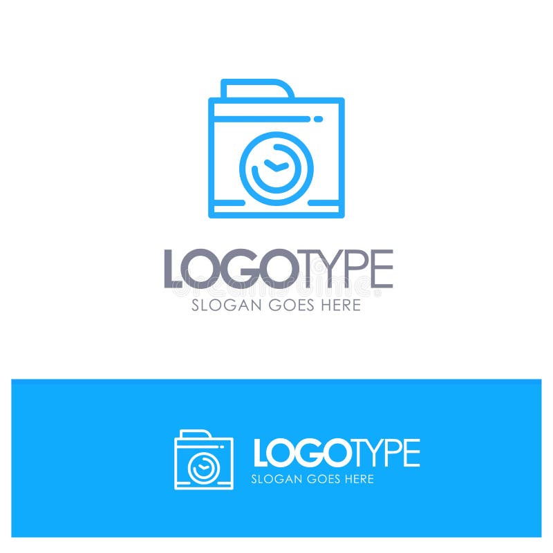 Camera, Image, Big Think Blue OutLine Logo with Place for Tagline Stock ...
