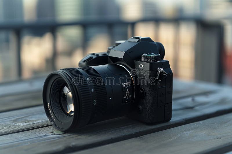 A Camera with Infinite Focus and Rotating Lens Stock Illustration ...
