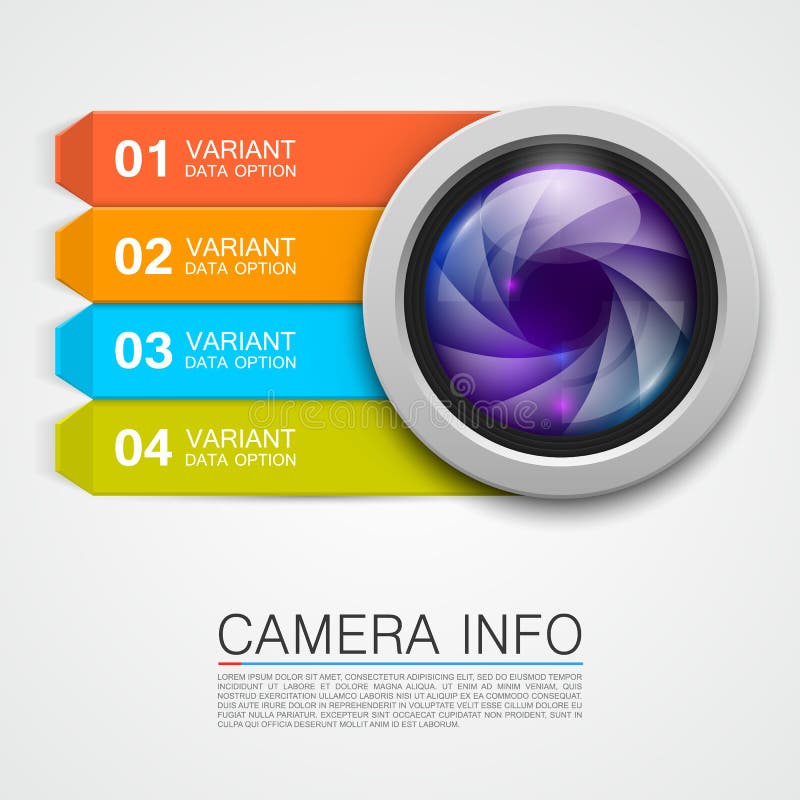 Camera info banner stock vector. Illustration of looking - 49789075