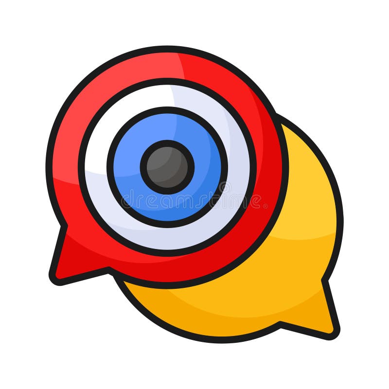 Camera Inside Chat Bubble Denoting Concept Icon of Video Message Stock ...