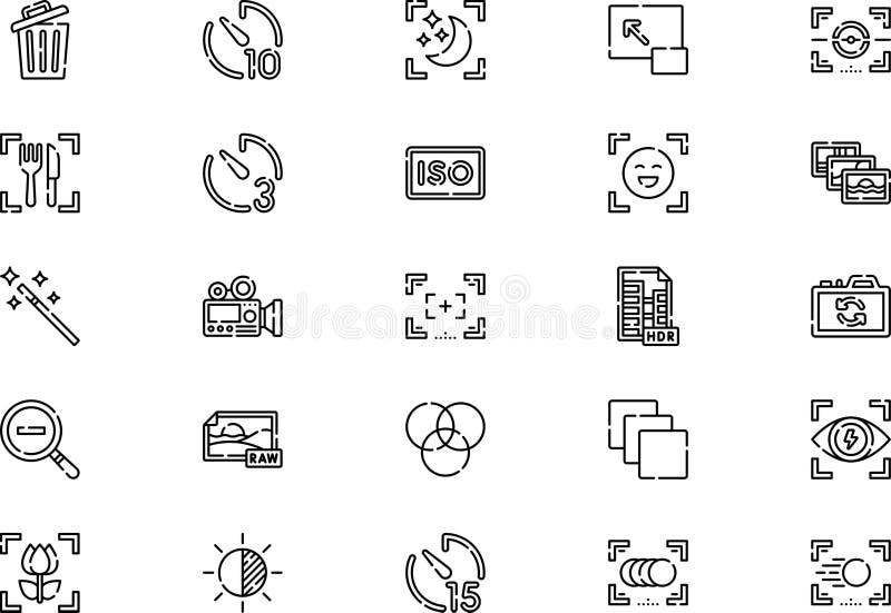 Camera Interface Icons Collection is a Vector Illustration with ...