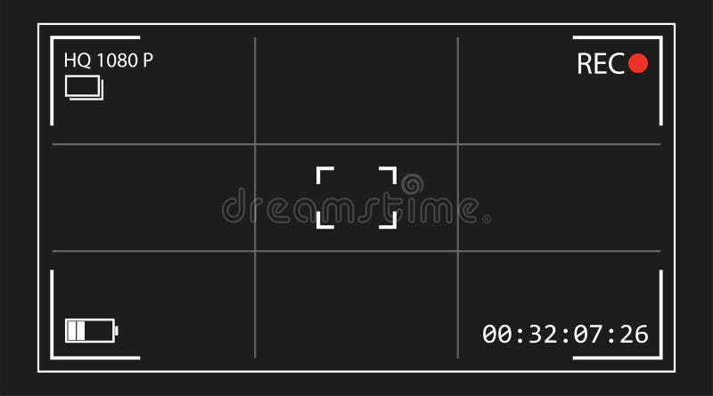 Camera Interface Vector Movie Illustration. Vector on Black Bacground ...