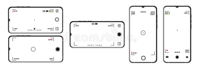 Camera Interface with Viewfinder, Zoom, and Video Options. Stock ...