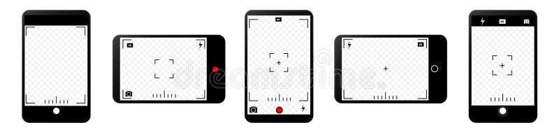 Camera Interface with Zoom, Timer, and Customizable Frame. Stock ...