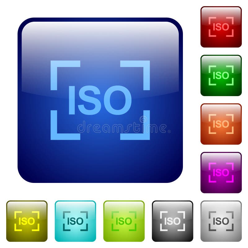 Camera Iso Speed Setting Color Square Buttons Stock Vector ...
