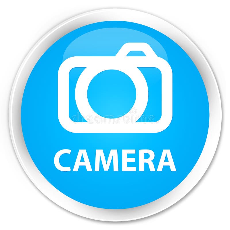 Camera Premium Cyan Blue Round Button Stock Illustration - Illustration ...