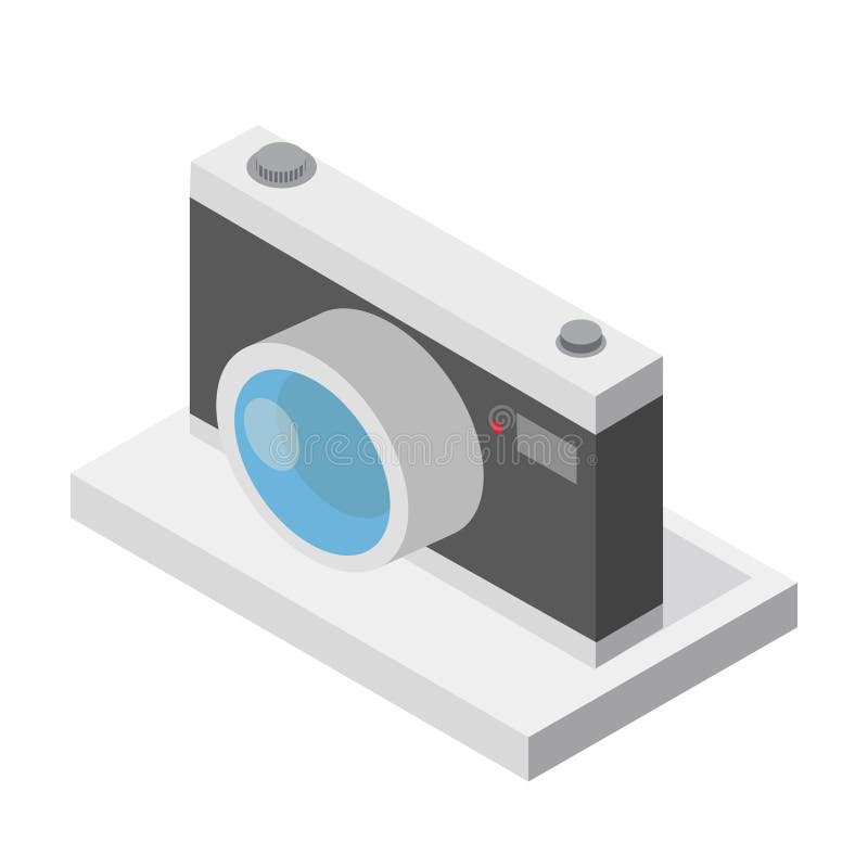 Camera Isometric 3d Style on a White Background Stock Vector ...