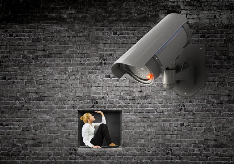 Camera Keep an Eye on Woman Stock Image - Image of abstract, wall: 66460677