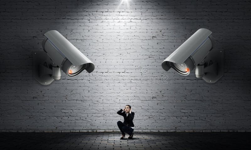 Camera Keep an Eye on Woman Stock Photo - Image of attractive, female ...