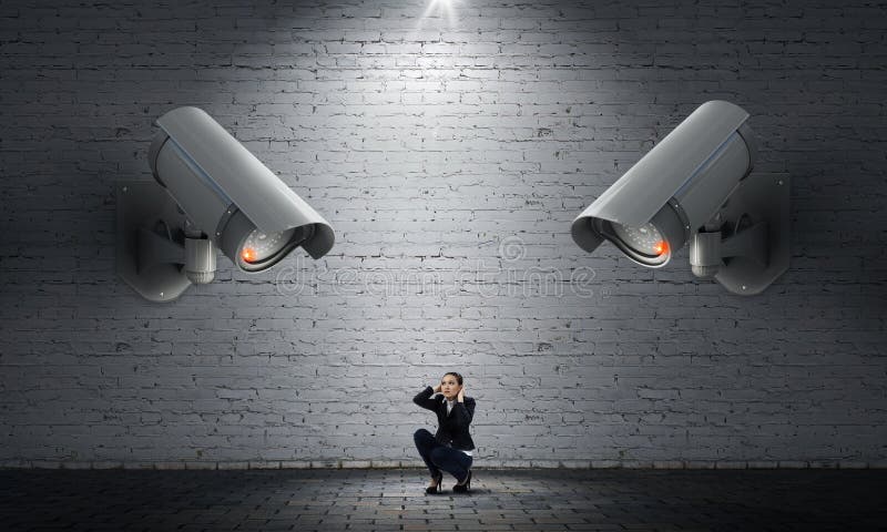 Camera Keep an Eye on Woman Stock Image - Image of surveillance ...