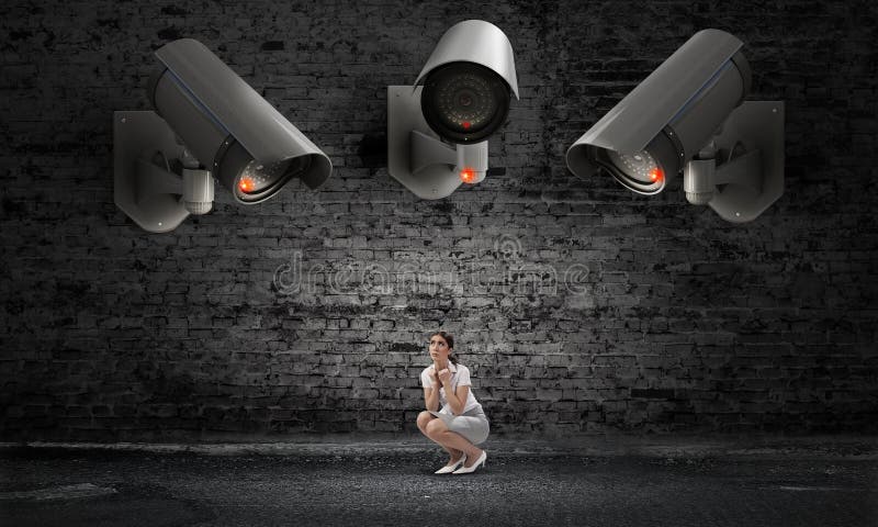 Camera Keep an Eye on Woman Stock Image - Image of generated, digitally ...