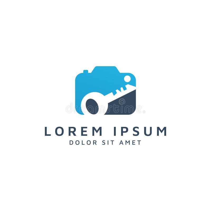 Camera and Key Negative Space Logo Design Stock Vector - Illustration ...
