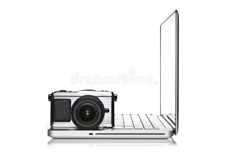 Camera and laptop stock photo. Image of electronics, digital - 37201024